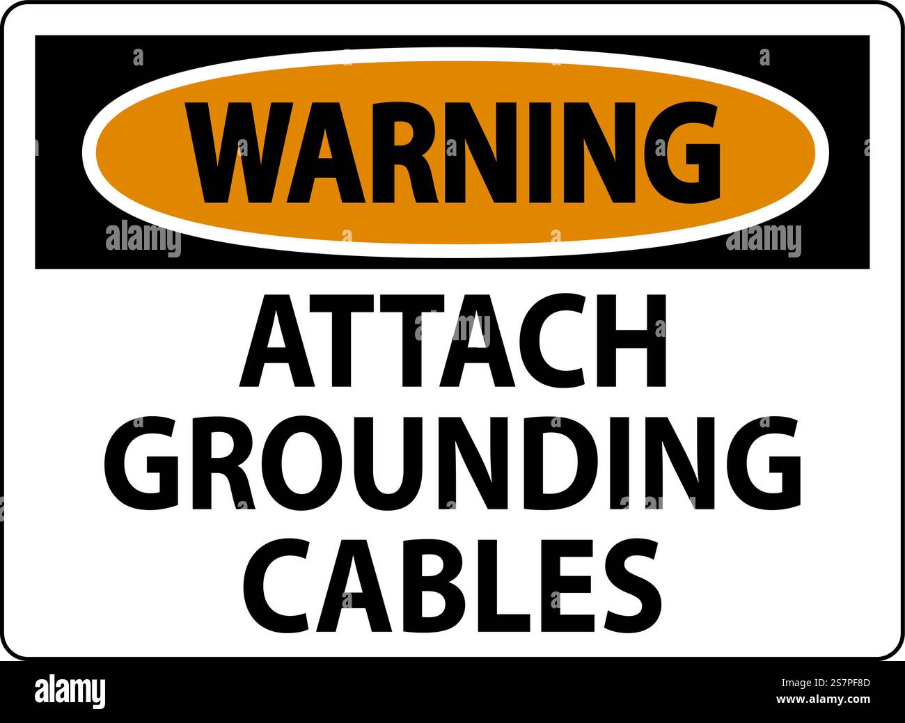 Warning Sign Attach Grounding Cables Stock Vector Image & Art - Alamy