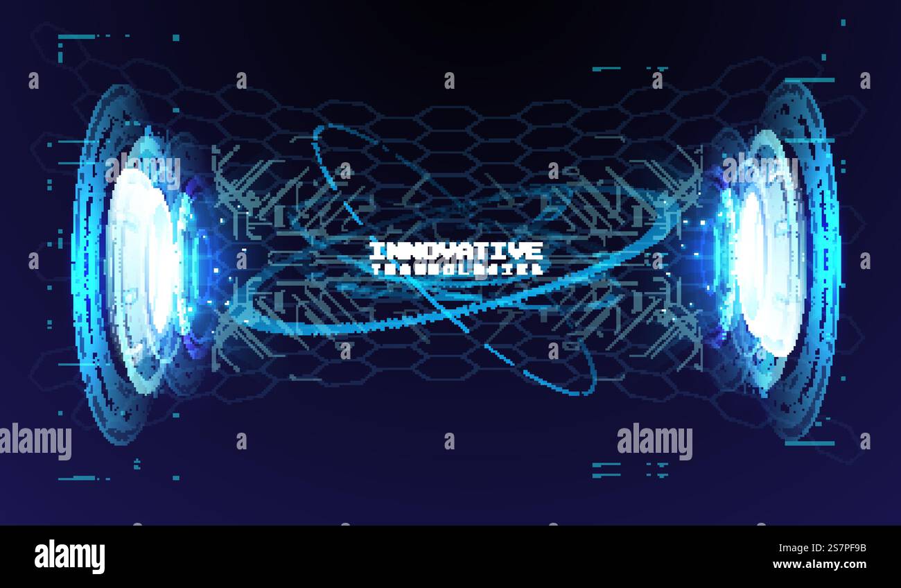 Vector show room HUD futuristic portal hologram. Magic circle teleport ...