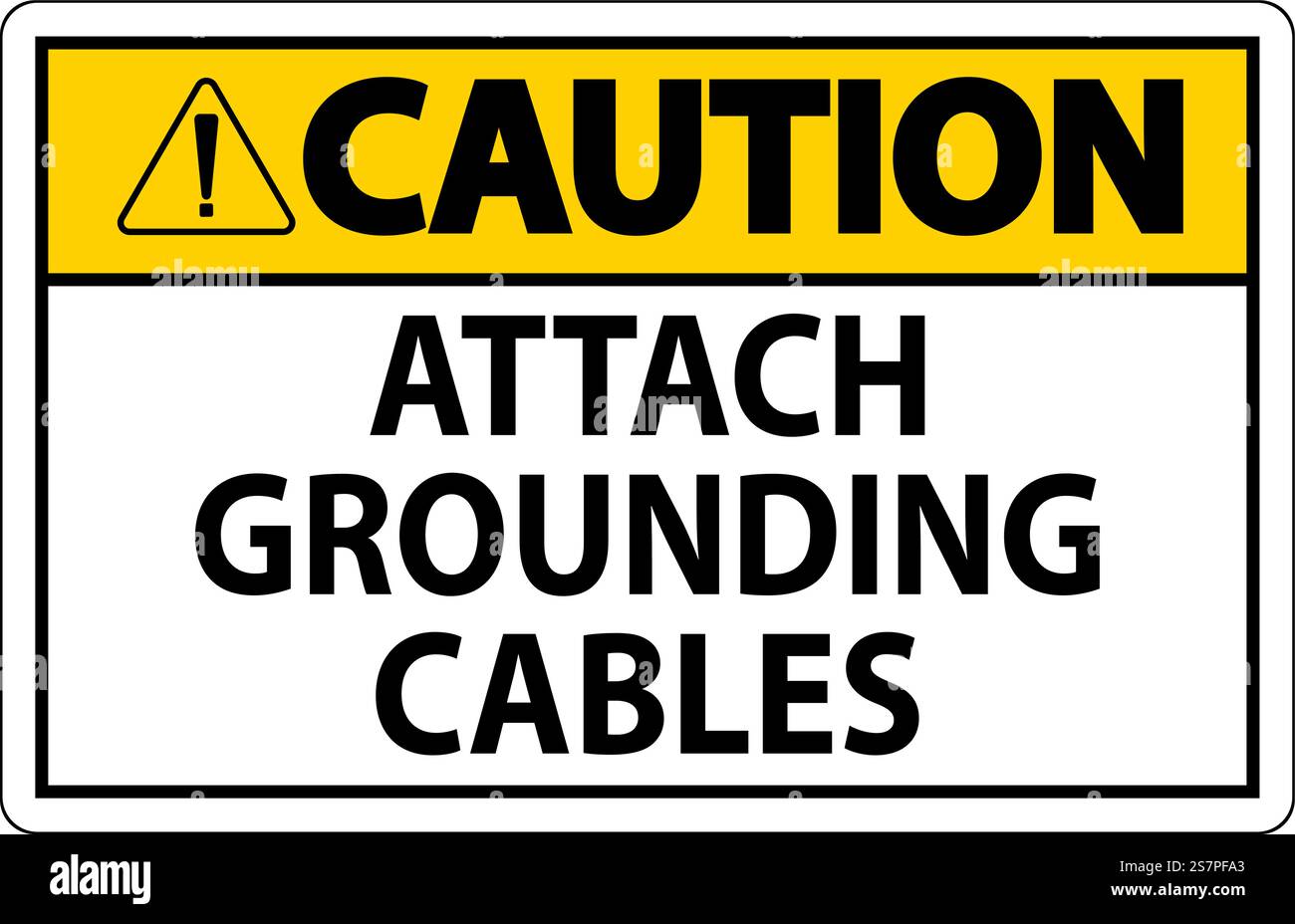 Caution Sign Attach Grounding Cables Stock Vector Image & Art - Alamy