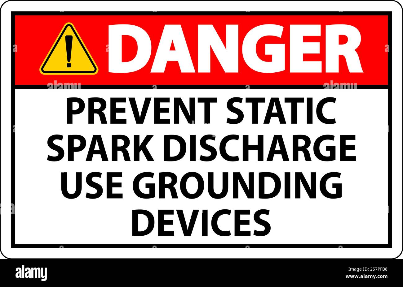 Danger Sign Prevent Static Spark Discharge Use Grounding Devices Stock ...