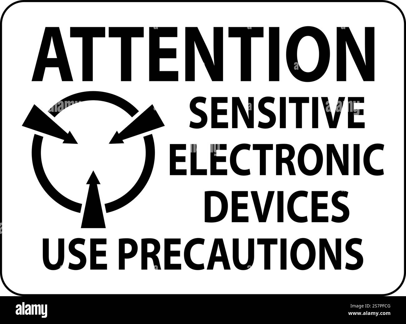 Static Warning Sign Attention - Sensitive Electronic Devices Use ...