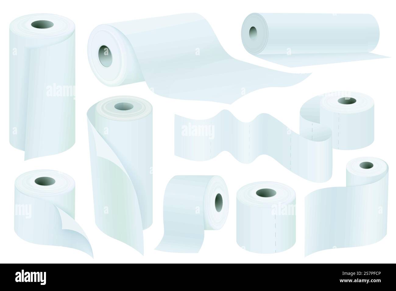 Toilet paper mega set graphic elements in flat design. Bundle of white ...