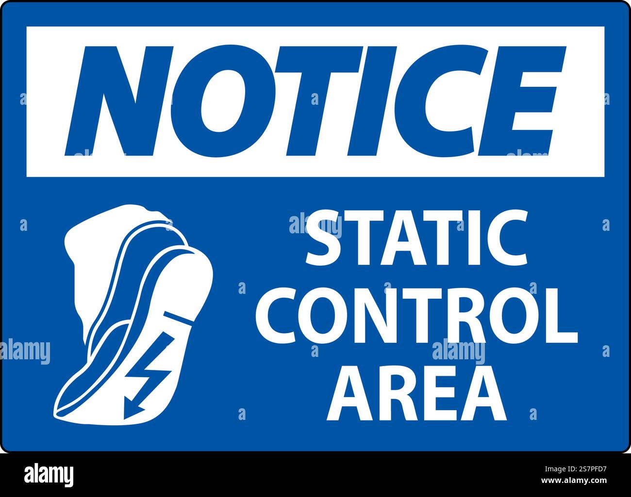 Notice Sign Static Control Area Stock Vector Image & Art - Alamy