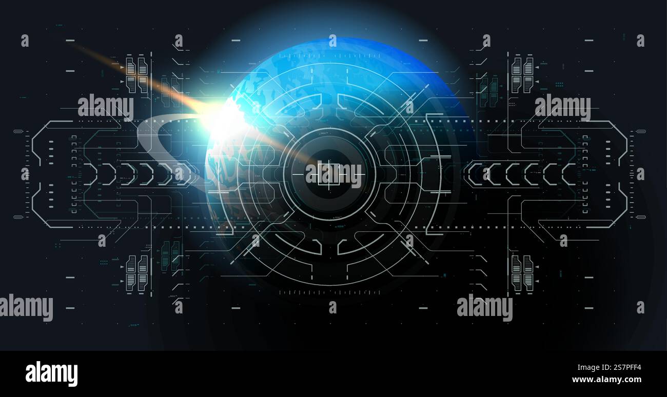 Head-up User Interface.Cyberspace Virtual reality in HUD Style. Modern background with Tech ...
