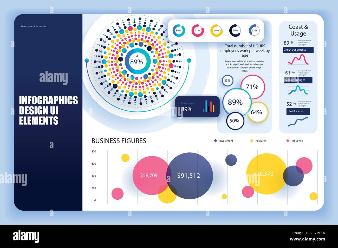 Bundle infographic elements data visualization vector design template. Can be used for steps ...