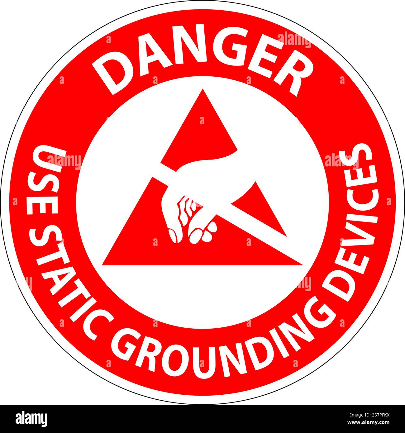 Danger Sign Use Static Grounding Devices Stock Vector Image & Art - Alamy