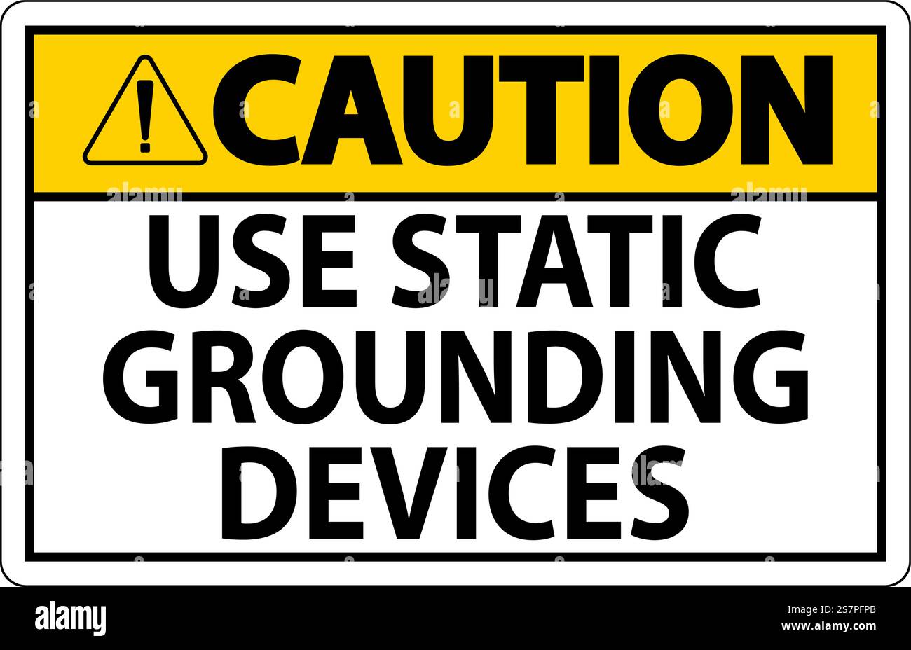 Caution Sign Use Static Grounding Devices Stock Vector Image & Art - Alamy