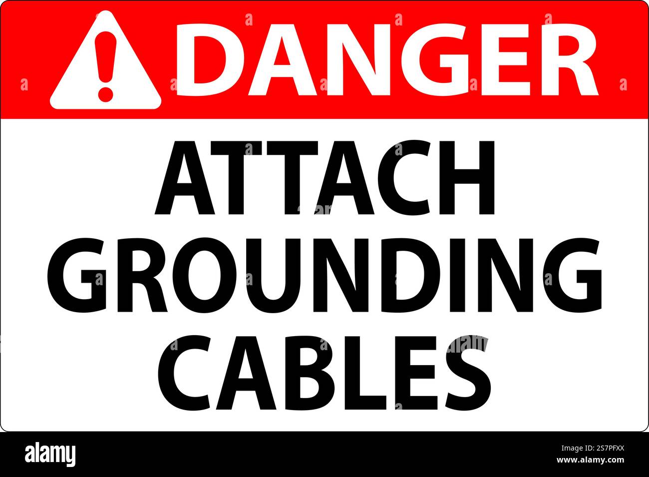 Danger Sign Attach Grounding Cables Stock Vector Image & Art - Alamy