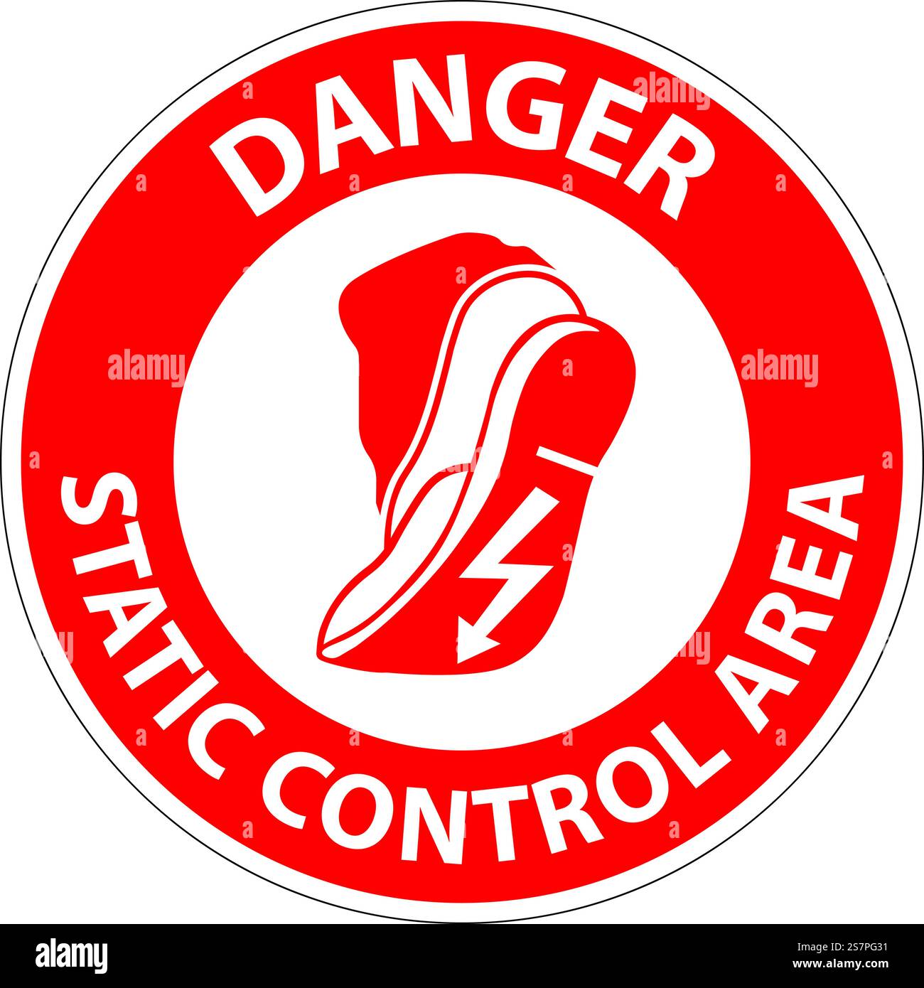 Danger Sign Static Control Area Stock Vector Image & Art - Alamy