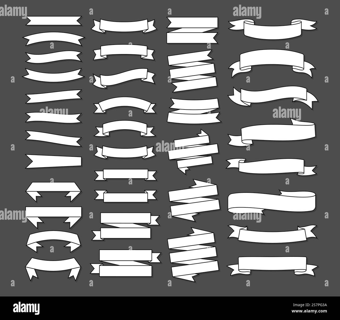 Ribbon banners, template labels set. Blank for decoration graphic ...