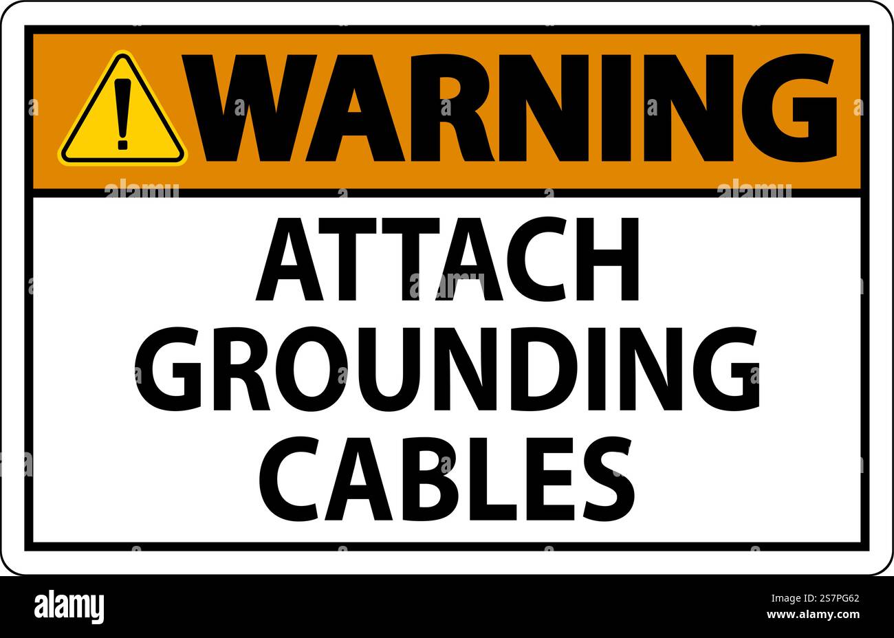 Warning Sign Attach Grounding Cables Stock Vector Image & Art - Alamy