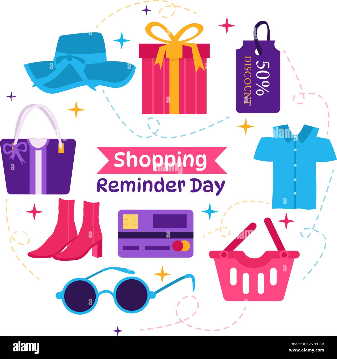 Shopping Reminder Day Vector Illustration on 26 November with Bag and ...