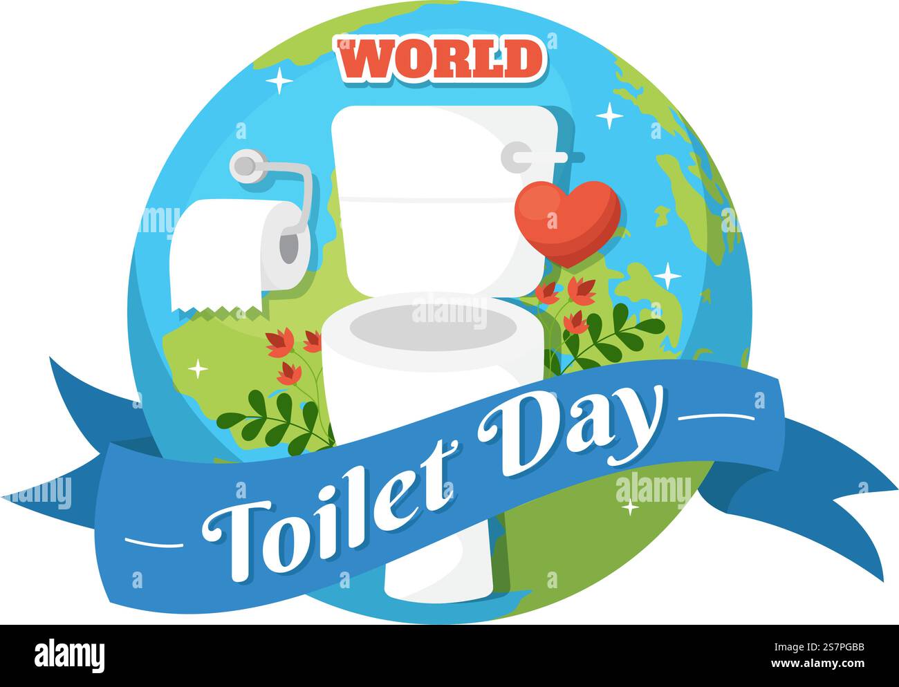 World Toilet Day Vector Illustration on 19 November with Earth and ...