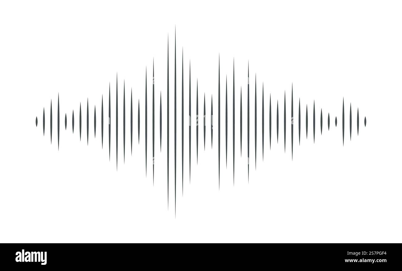 Sound wave in line vibration waveform for music player. Vector ...