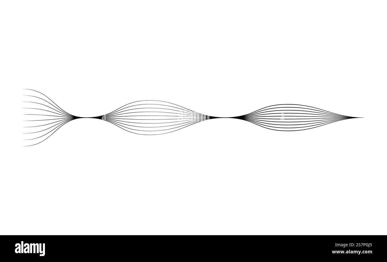 Lines sound waves for melody shape, music equalizer or radio signal ...