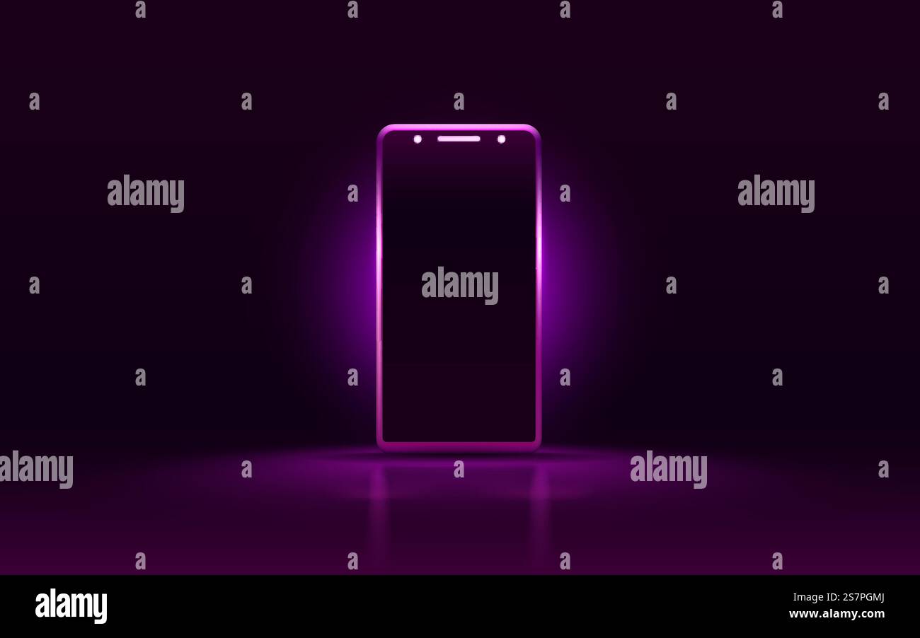 Smartphone mobile screen, technology mobile display light. Vector ...