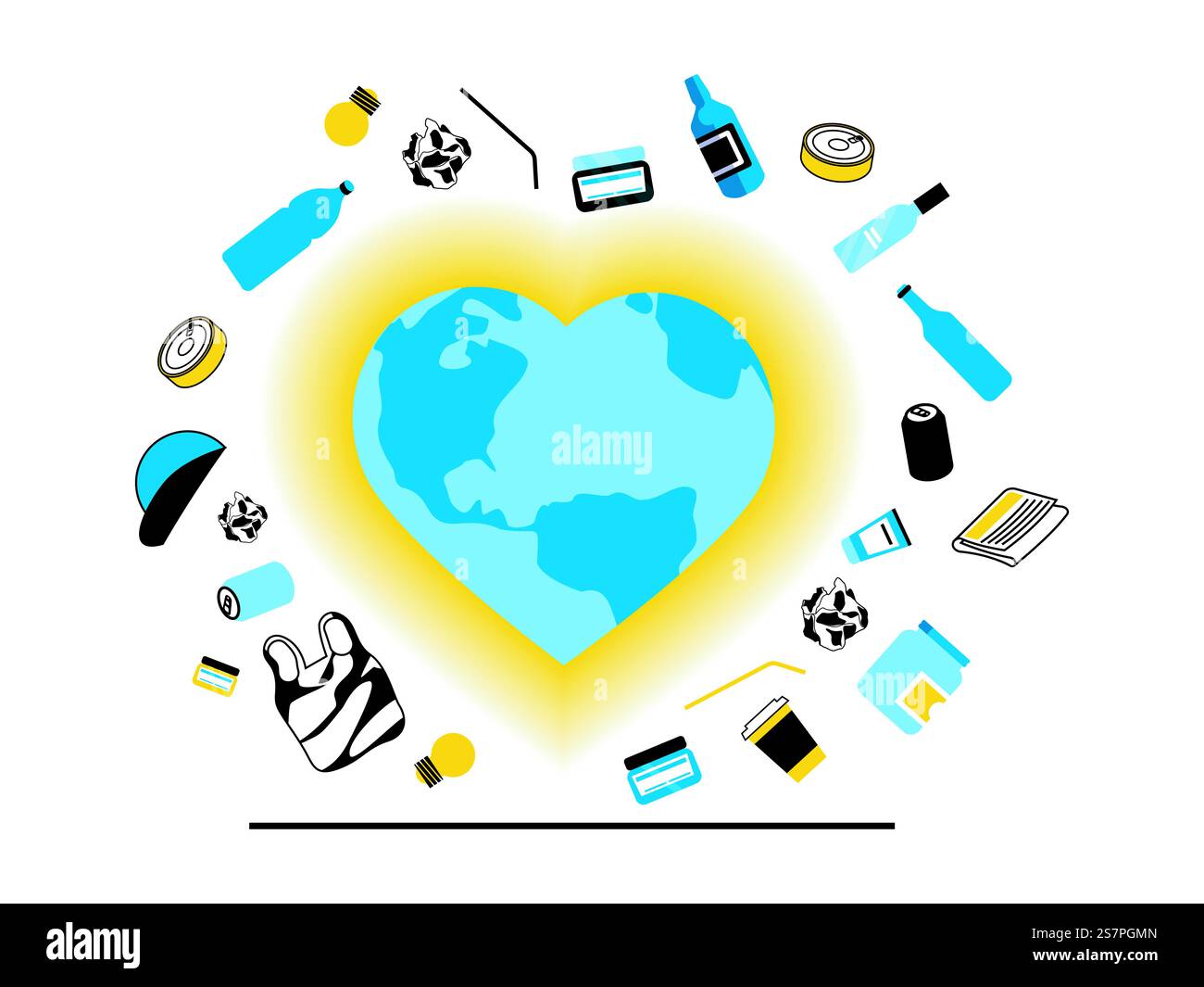 Zero waste concept with character situation. Caring for environment and ...