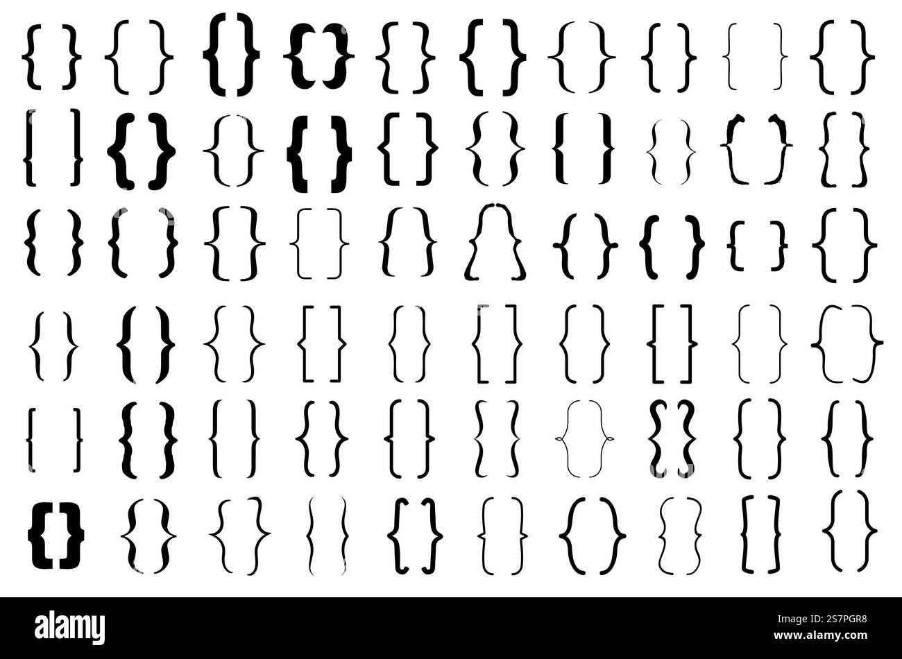 Set of braces or curly brackets icon Stock Vector Image &amp; Art - Alamy
