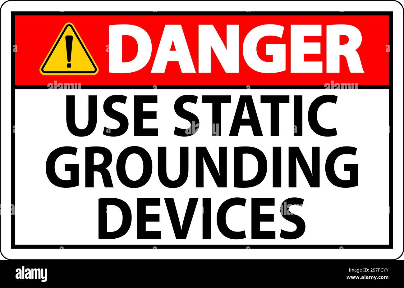 Danger Sign Use Static Grounding Devices Stock Vector Image & Art - Alamy