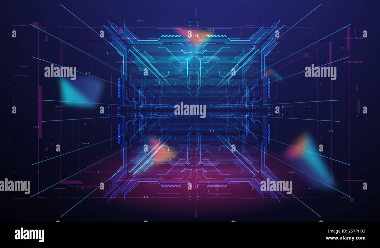 Futuristic HUD frames. Sci fi technology template design. Abstract ...