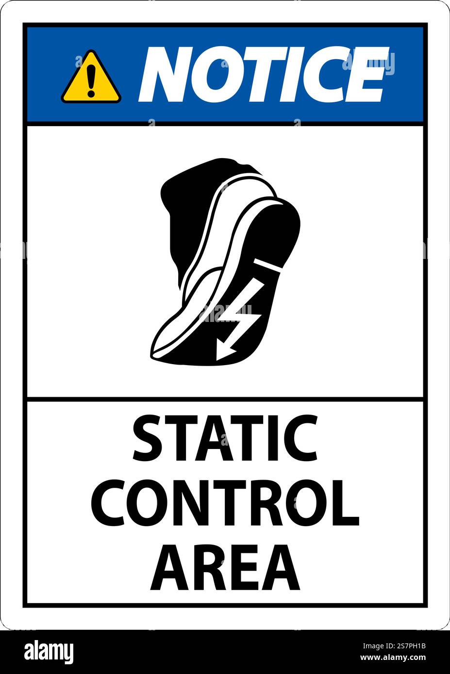 Notice Sign Static Control Area Stock Vector Image & Art - Alamy