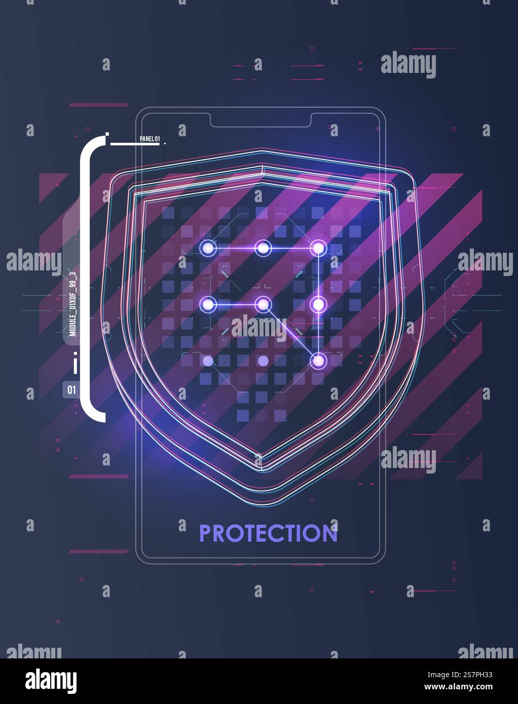 Information data and network protection. Shield protect icon. Internet ...