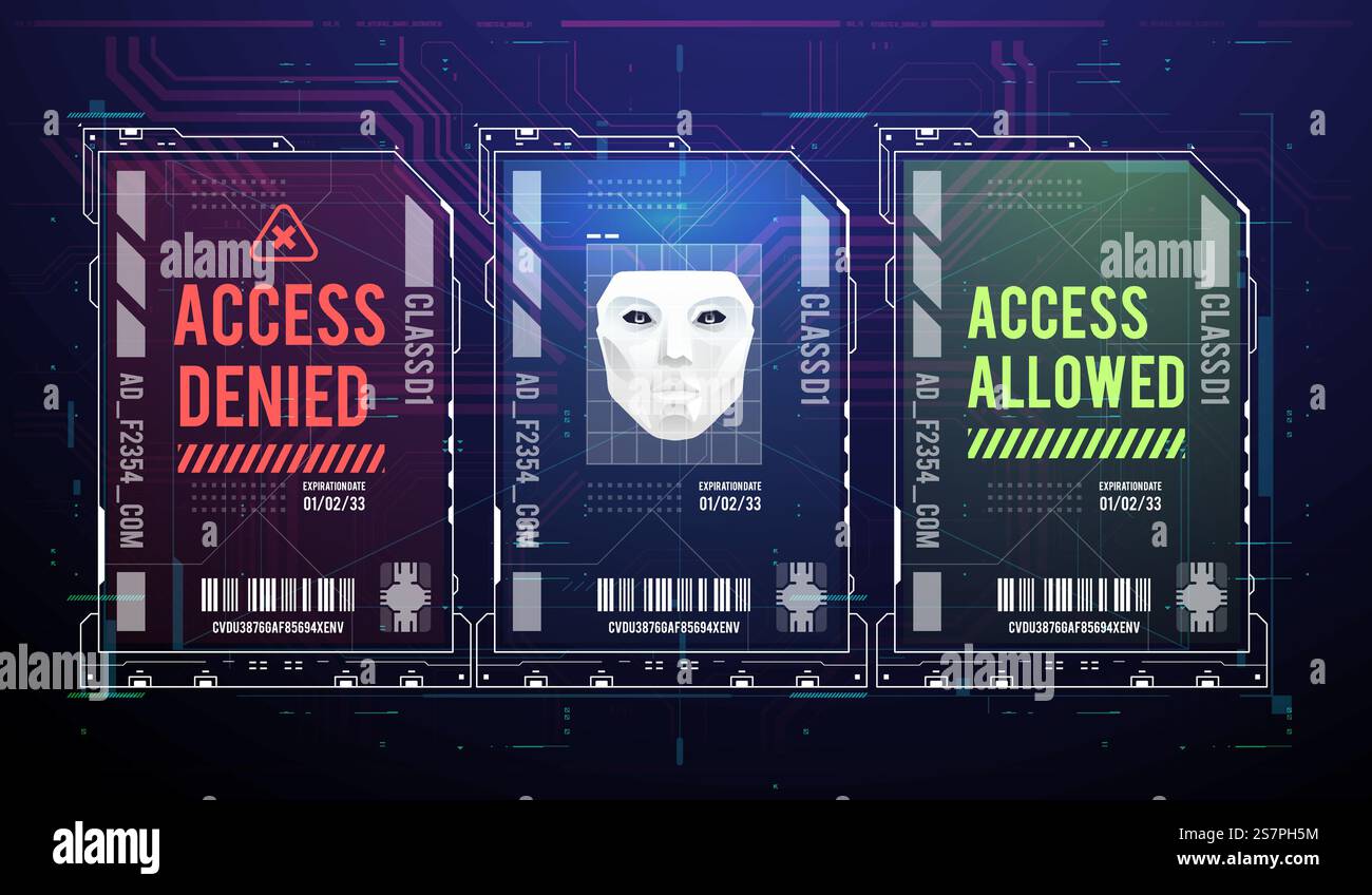 AI. Artificial intelligence. Conceptual Layout with HUD elements for ...