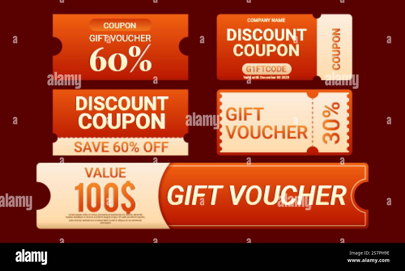 Set of Template Coupon. Vector Illustration Stock Vector Image & Art ...