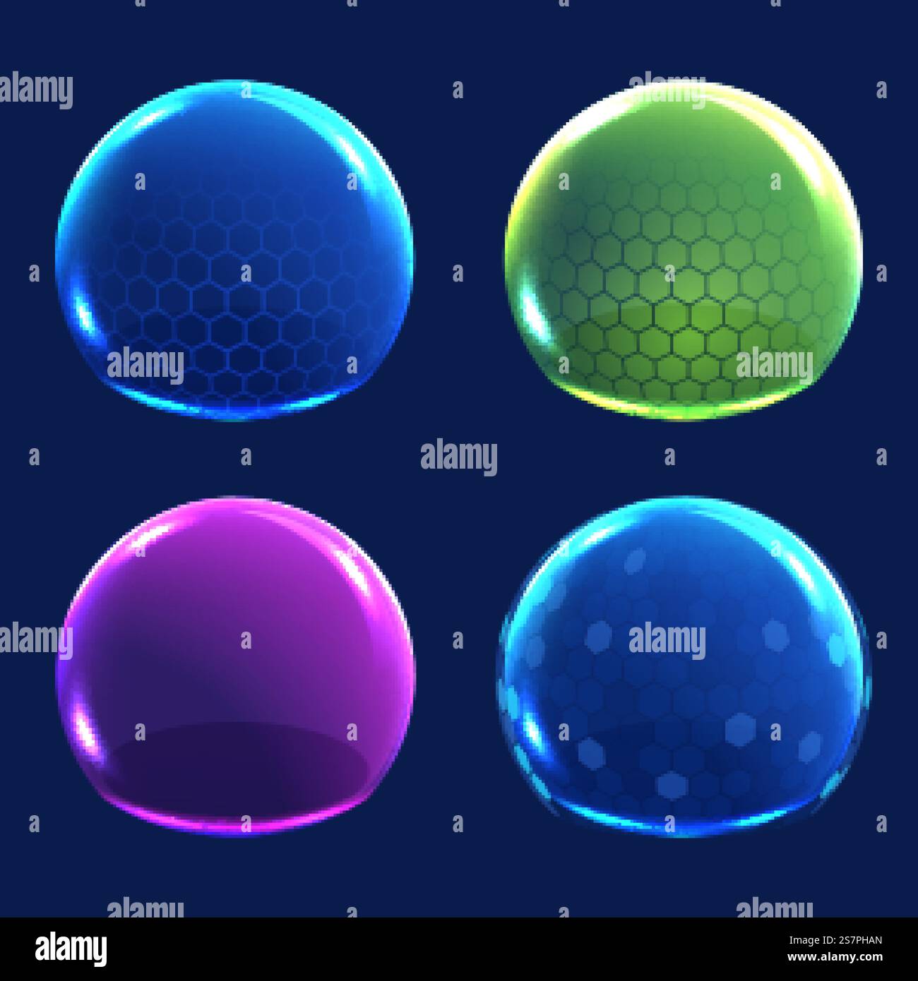 Different energy protection spheres set Stock Vector Image & Art - Alamy