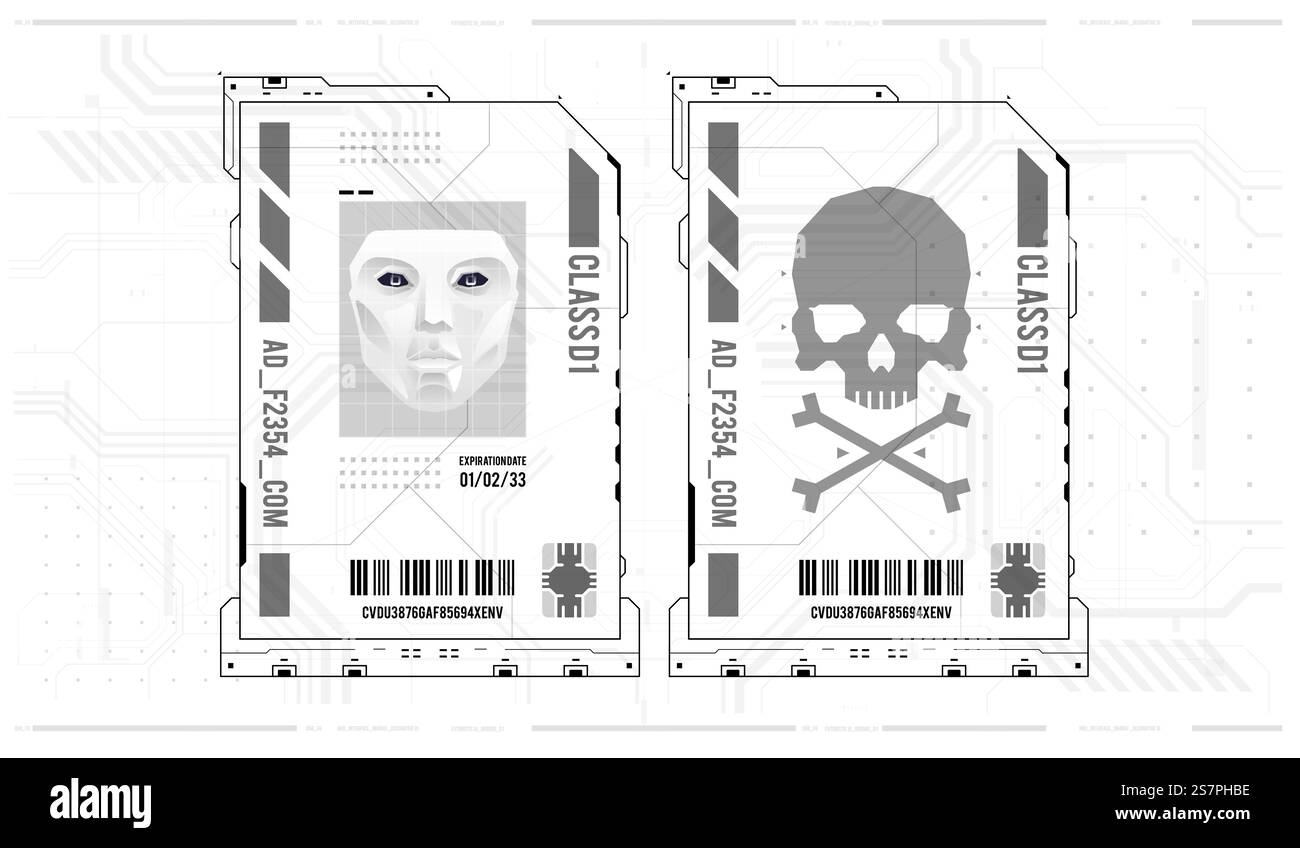 AI. Artificial intelligence. Conceptual Layout with HUD elements for ...