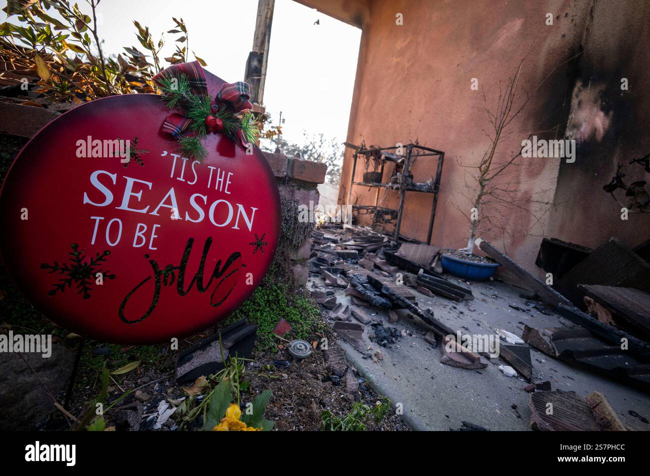 Structures damaged by Eaton Fire are seen in Altadena. (Photo by Ringo ...