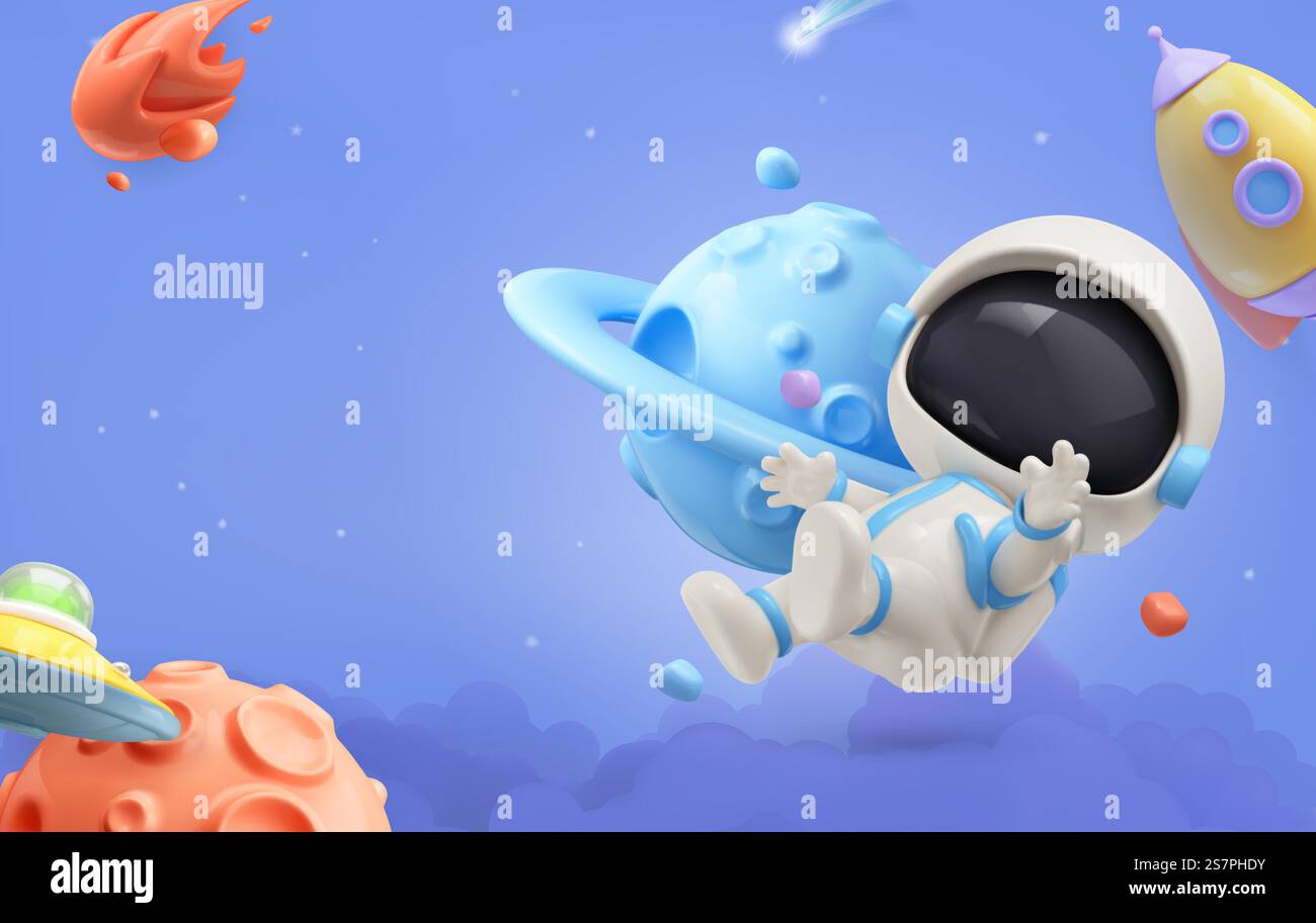 Space 3d vector cartoon background Stock Vector Image & Art - Alamy