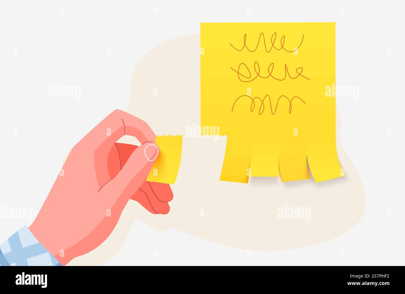 Hand tearing off paper tear-off ad. Modern flat style. Vector ...