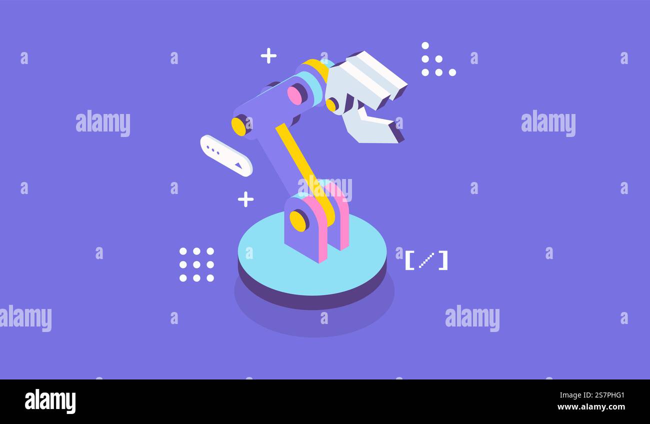 Robotic hand manipulator. Isometric illustration Stock Vector Image & Art - Alamy