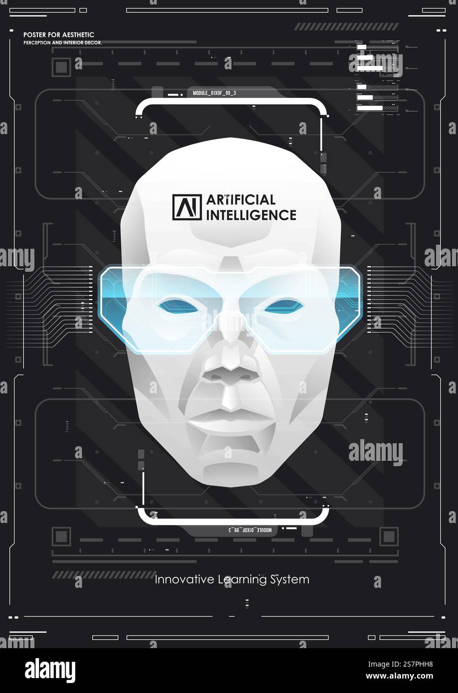 AI and technology concept. Abstract glowing colorful digital brain with circuit background ...