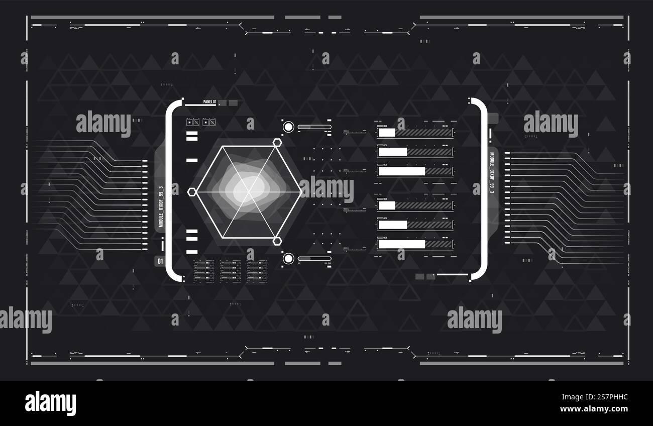 Abstract digital technology. Futuristic HUD, FUI, Virtual Interface ...
