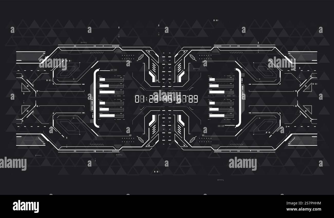 Abstract digital technology. Futuristic HUD, FUI, Virtual Interface ...
