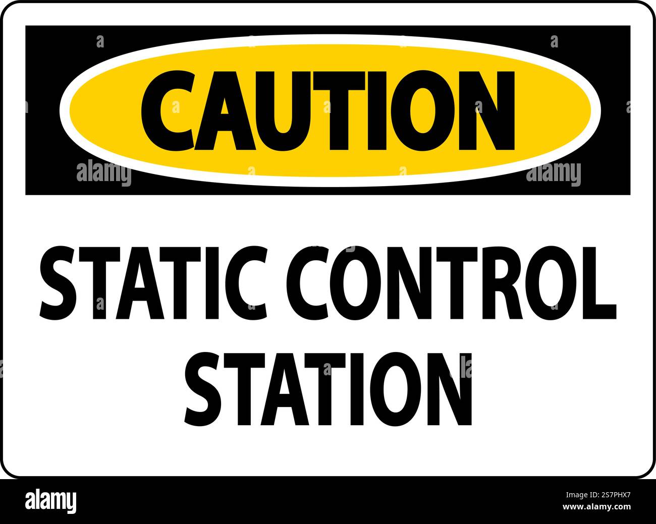 Caution Sign Static Control Station Stock Vector Image & Art - Alamy