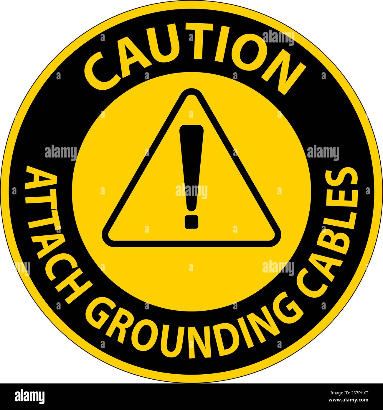 Caution Sign Attach Grounding Cables Stock Vector Image & Art - Alamy