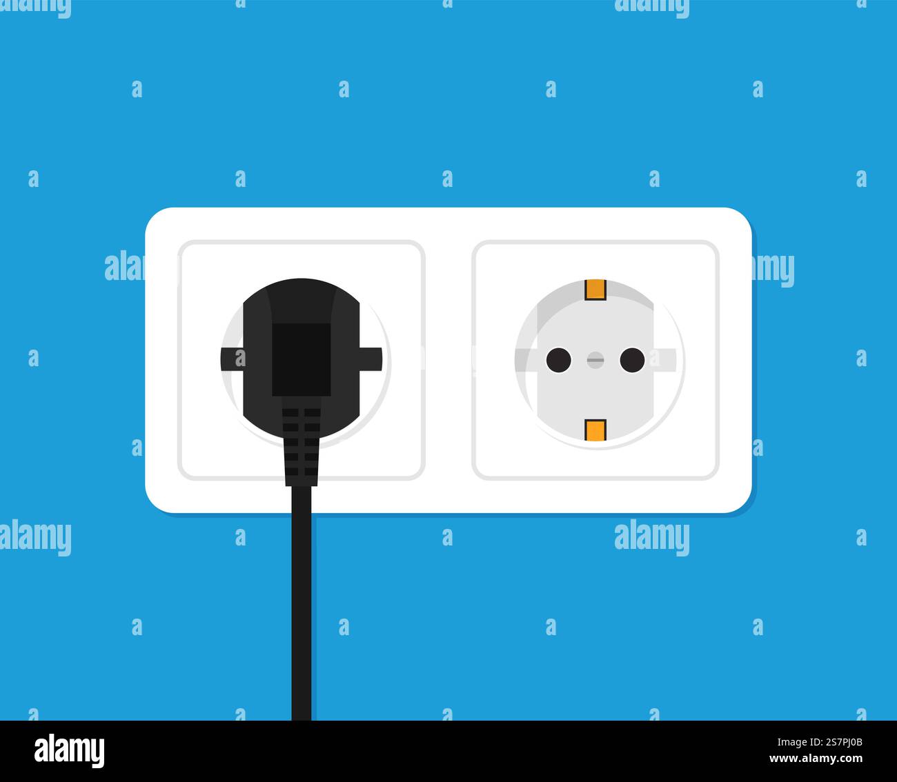 Electrical outlet and plugs in flat style icon. Vector illustration Stock Vector Image & Art - Alamy