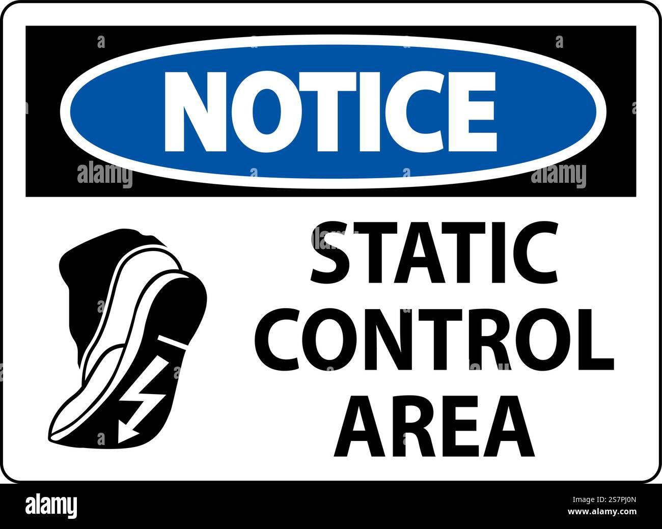 Notice Sign Static Control Area Stock Vector Image & Art - Alamy
