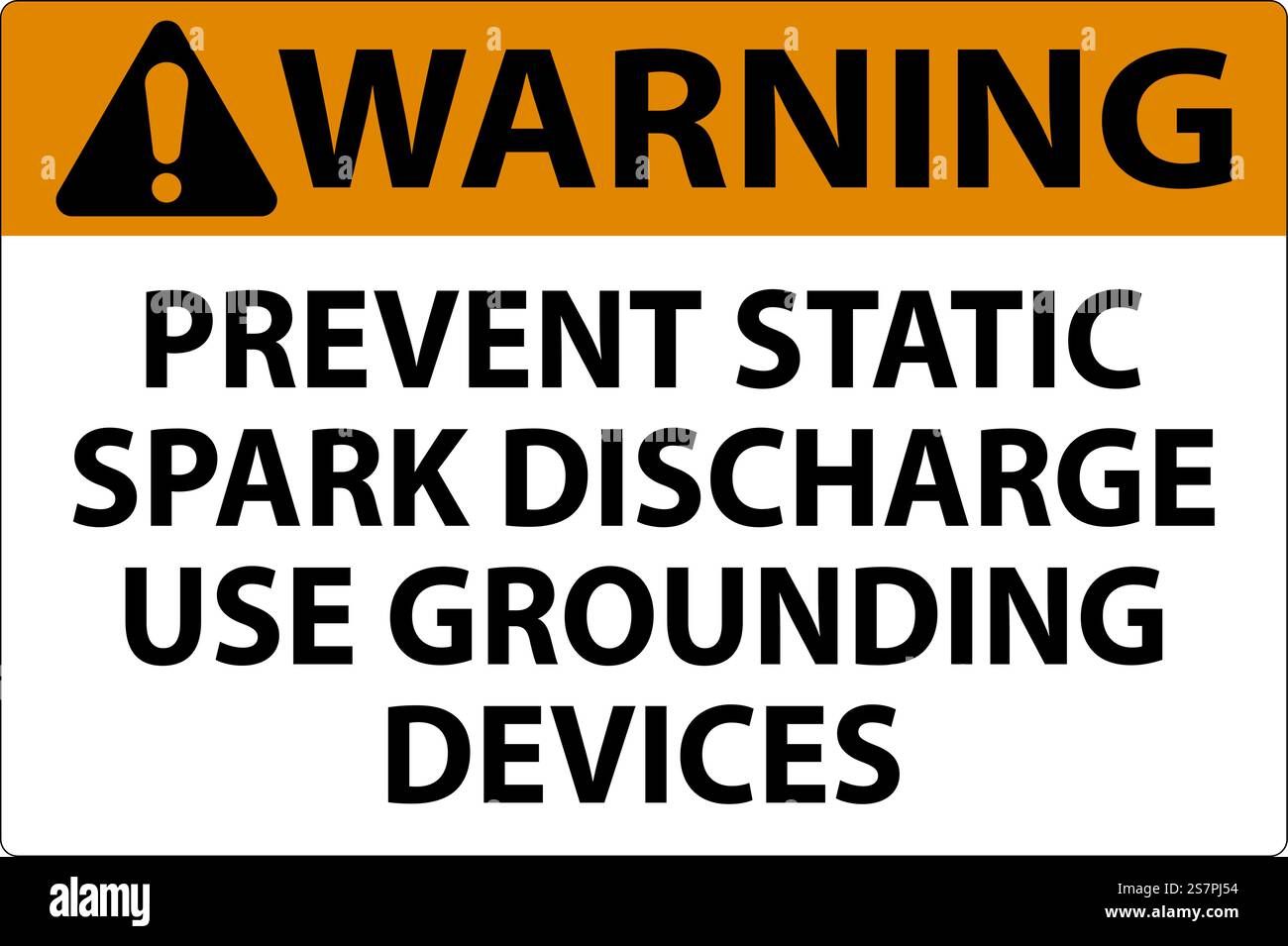 Warning Sign Prevent Static Spark Discharge Use Grounding Devices Stock ...
