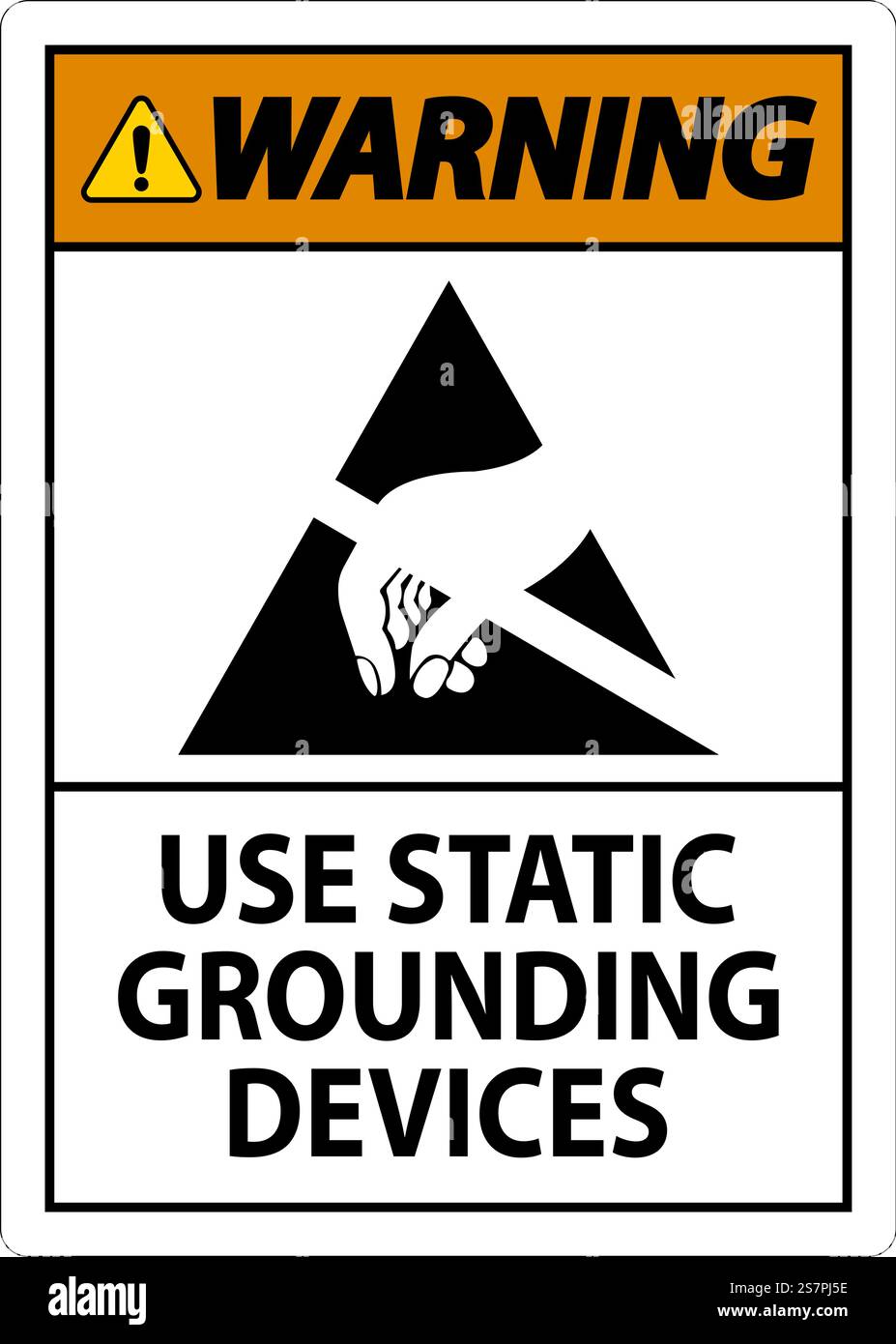 Warning Sign Use Static Grounding Devices Stock Vector Image & Art - Alamy