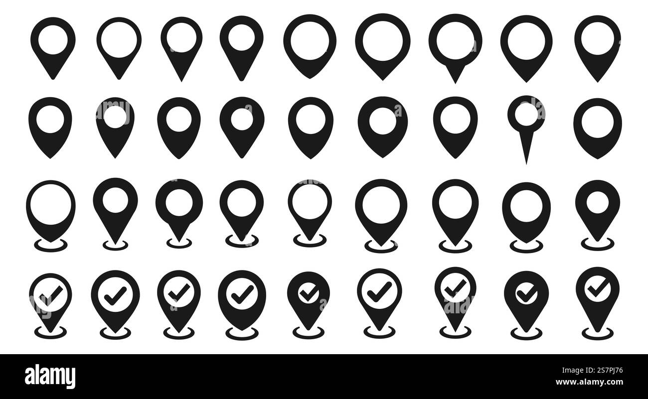 Map pin icon. location pin place marker set Stock Vector Image & Art ...