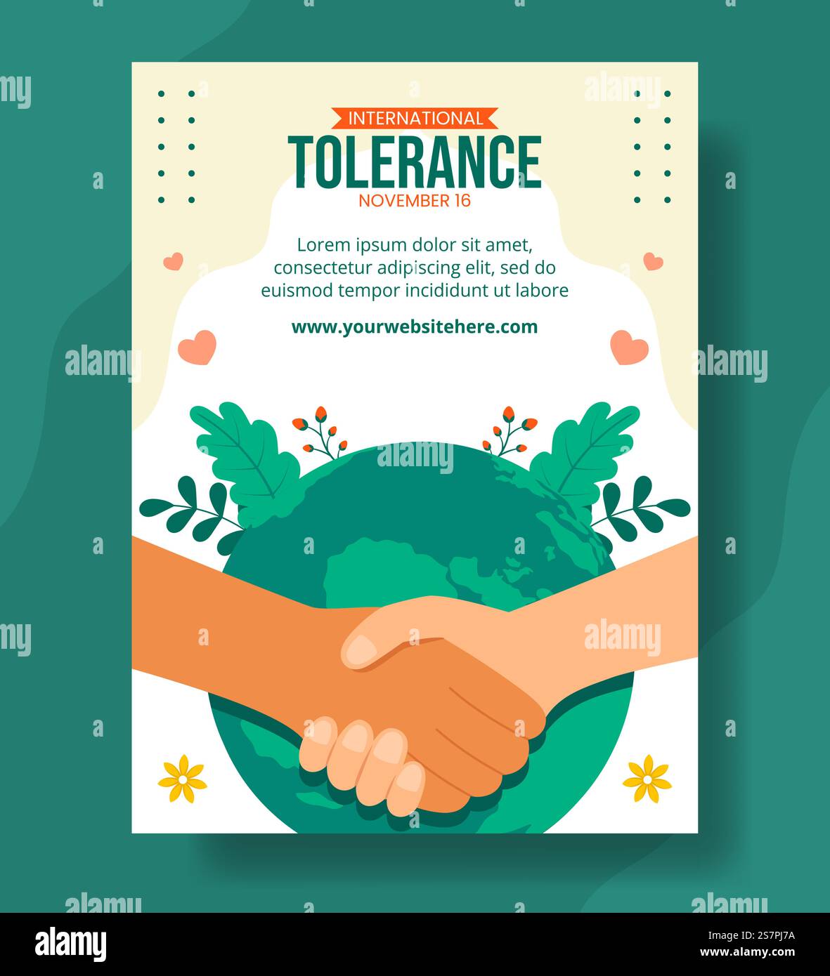 Day for Tolerance Vertical Poster Flat Cartoon Hand Drawn Templates ...
