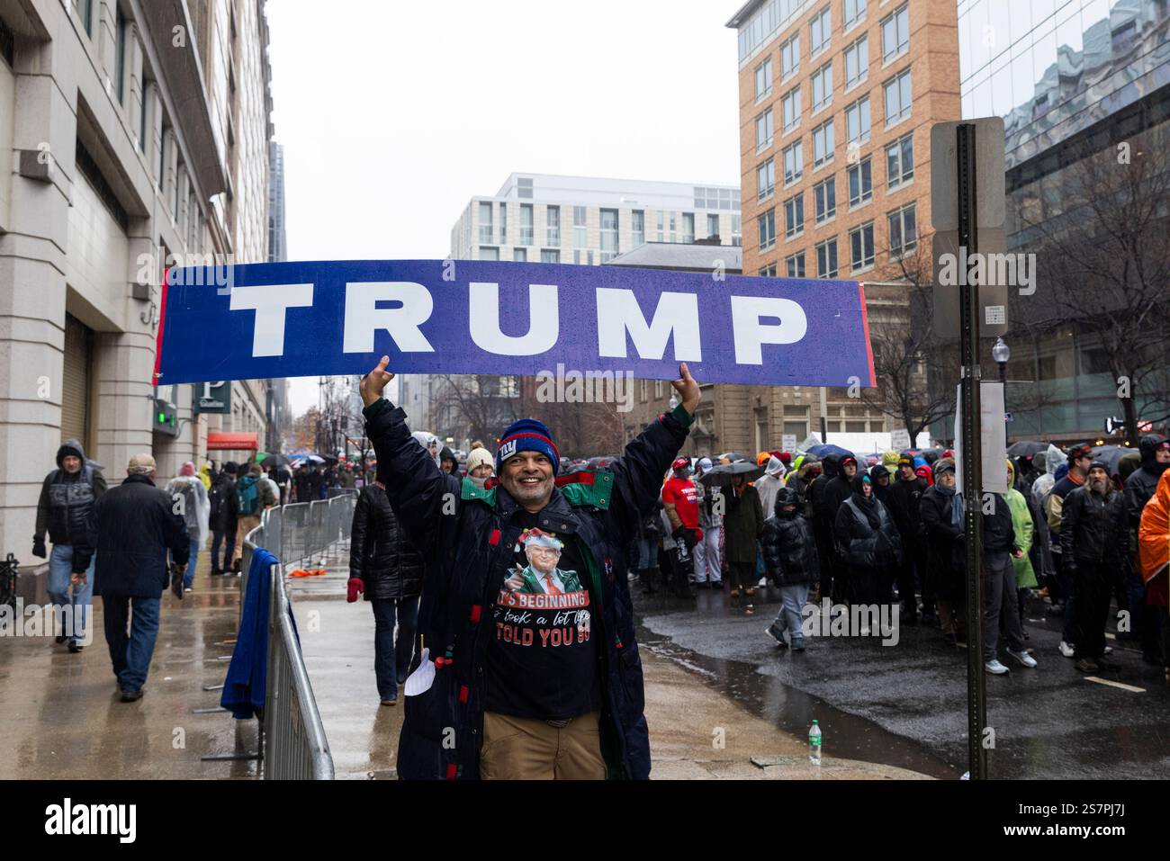 Supporters of Donald Trump gather at the Capital One Arena in the heavy ...