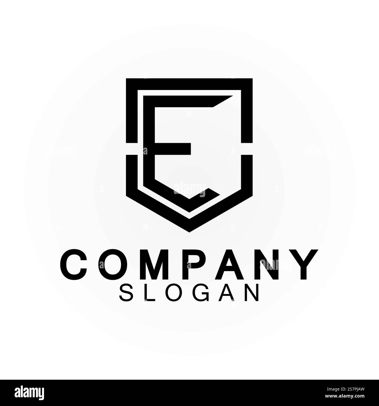 Abstract linear letter initial E shield logo icon design Stock Vector ...