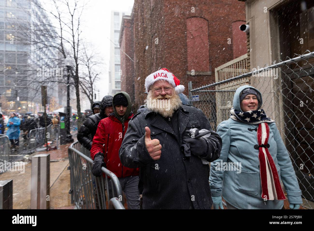Supporters of Donald Trump gather at the Capital One Arena in the heavy ...