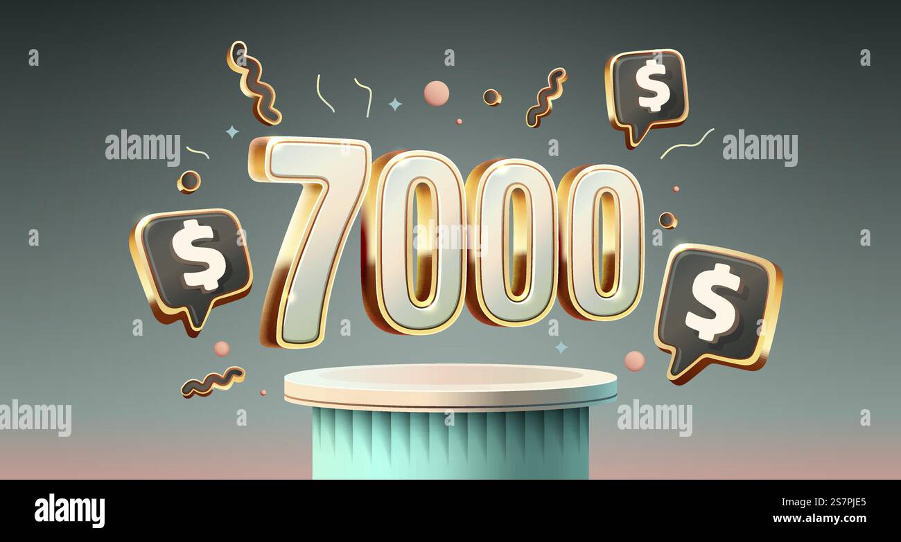 Coupon special voucher 7000 dollar, Check banner special offer. Vector ...