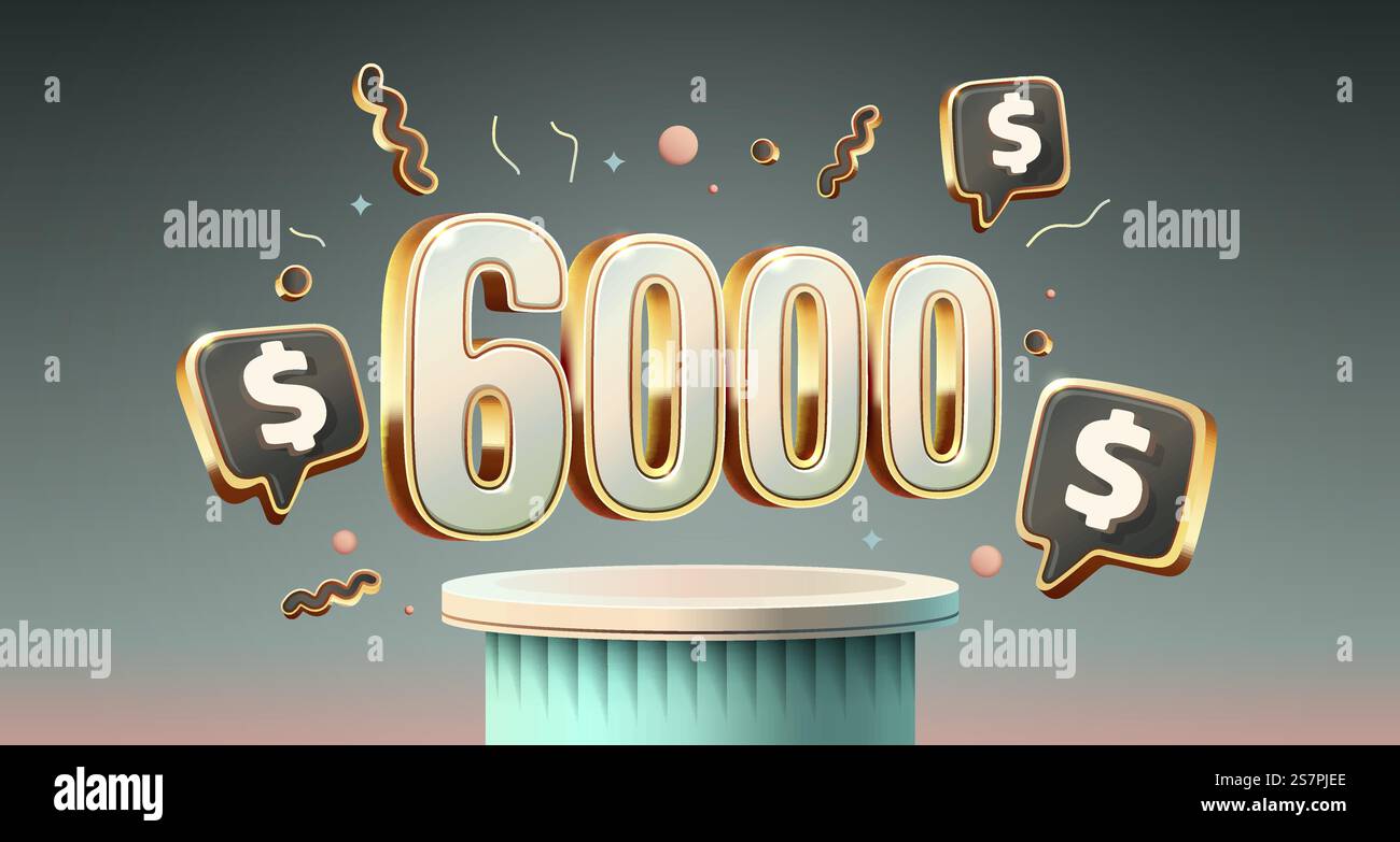 Coupon special voucher 6000 dollar, Check banner special offer. Vector ...